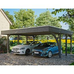 Skan Holz SKANHOLZ Doppelcarport &raquo;Friesland Set 7&laquo; Massivholz 514 cm dunkelgrau dunkelgrau