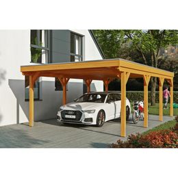 Skan Holz SKANHOLZ Einzelcarport &raquo;Grunewald&laquo; Leimholz hellbraun mit EPDM-Dach hellbraun