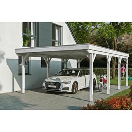 Skan Holz SKANHOLZ Einzelcarport &raquo;Grunewald&laquo; Leimholz wei&szlig; mit EPDM-Dach wei&szlig;