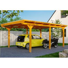 Skan Holz Einzelcarport &raquo;Emsland&laquo; Leimholz 341 cm hellbraun braun