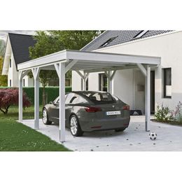 Skan Holz SKANHOLZ Einzelcarport &raquo;Grunewald&laquo; Leimholz wei&szlig; mit Aluminiumdach wei&szlig;