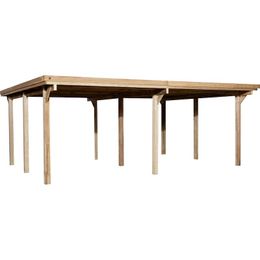 Weka Doppelcarport &raquo;618 Gr.1&laquo; Massivholz 270 cm braun ohne Dacheindeckung braun
