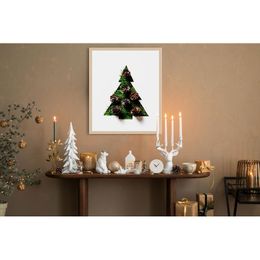 queence Bild mit Rahmen &raquo;Tannenbaum&laquo; Jahreszeiten Natur Tannenbaum Weihnachten 1 Stk. tlg. Premium Rahmenbild, liebevolle Handarbeit wei&szlig; Acrylglas, 