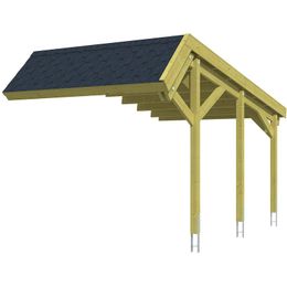 Skan Holz SKANHOLZ Einzelcarport &raquo;Harz Stellplatzerweiterung&laquo; Massivholz 291 cm Gr&uuml;n mit schwarzen Dachschindeln Gr&uuml;n