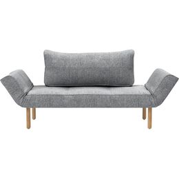 INNOVATION LIVING Schlafsofa &raquo;Zeal Bettcouch, bequem mit Federkern, Breite 200cm,&laquo; im Scandinavian Design, Stem Beine, inklusive R&uuml;ckenkissen grau Web