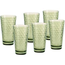 Ritzenhoff & Breker RITZENHOFF & BREKER Longdrinkglas &raquo;Favo&laquo; 6er Set, je 350 ml oliv