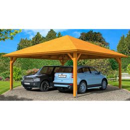 Skan Holz SKANHOLZ Doppelcarport &raquo;Taunus&laquo; Leimholz 530 cm hellbraun hellbraun
