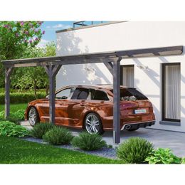 Skan Holz Anlehncarport &raquo;Vogtland&laquo; Leimholz 276 cm dunkelgrau grau
