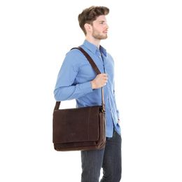 Pike Pik&eacute; Damen Messenger Bag echt Leder braun