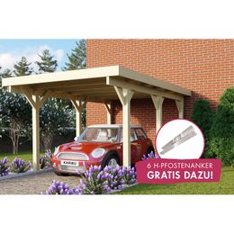 Karibu Einzelcarport &raquo;Classic 1&laquo; Massivholz 250 cm braun braun