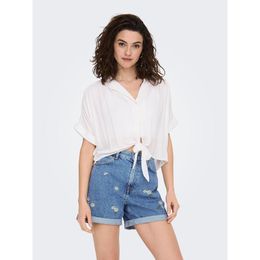 Only Kurzarmbluse &raquo;ONLPAULA LIFE S/S TIE SHIRT WVN NOOS&laquo; White XS (34) XS (34) Sommerbluse von Only