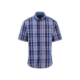 Fynch-Hatton Damen Fynch-Hatton Kurzarmhemd kariert, mit Button-Down-Kragen blau 3XL, N-Gr