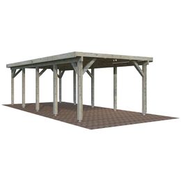 Palmako Einzelcarport &raquo;Karl&laquo; Massivholz hellgrau hellgrau