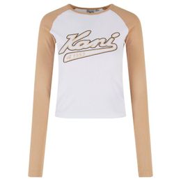 Karl Kani T-Shirt &raquo;Damen KW241-043-1 Varsity Crop Block Rib Ls&laquo; 1 Stk. white/sand M M DER ULTIMATIVE TREND-KICK: Cropped T-Shirts sind das...