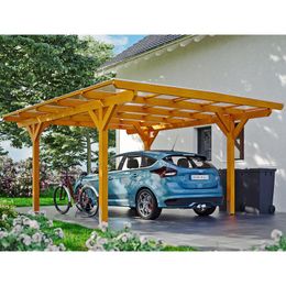 Skan Holz Einzelcarport &raquo;Odenwald&laquo; Leimholz 326 cm hellbraun braun