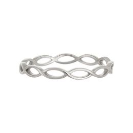 CAI CA&Iuml; Fingerring &raquo;925/- Sterling Silber rhodiniert Cut Outs Stacking&laquo; wei&szlig; 056 (17,8) Ring mit Cut Outs