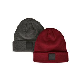 Urban Classics Beanie &raquo;Damen Logopatch Beanie Kids 2-Pack&laquo; 1 Stk. charcoal burgundy 110/116 Beq&uuml;me M&uuml;tzen f&uuml;r W&auml;rme und Stil im Winter