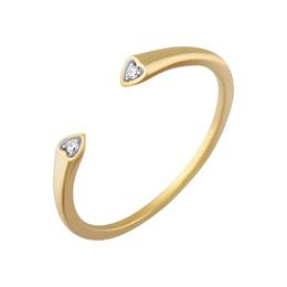 CAI CA&Iuml; Fingerring &raquo;925 Sterling Silber gelb vergoldet Open Design Herz Zirkonia&laquo; gelb 060 (19,1) Offener Ring aus 925 Silber gelb vergoldet