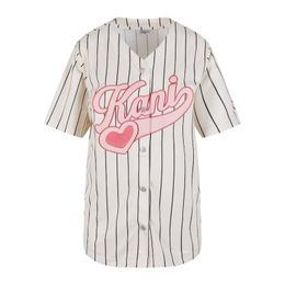 Karl Kani Damen Langarmhemd &raquo; KW251-028-1 Varsity Heart Pinstripe Baseball Shirt&laquo; M, US-Gr&ouml;&szlig;en
