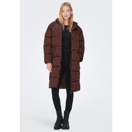 Only Steppmantel &raquo;ONLAMANDA LONG PUFFER COAT&laquo; mit Kapuze Chestnut L (40) L (40) Langer Puffermantel von Only
