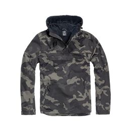 Brandit Anorak »Herren Fleece Pull Over Windbreaker« 1 Stk. tlg. mit Kapuze darkcamo XL XL Windbreaker für Schutz vor Wind und Wetter
