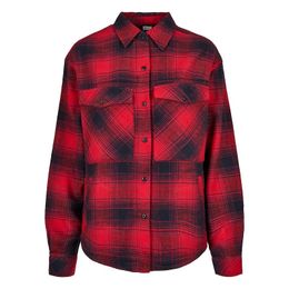 Urban Classics Langarmhemd »Damen Ladies Check Overshirt«, 1 Stk. darkblue-red M - US-Größen US-Größen M Langarmhemden für vielseitige Outfit-Optionen