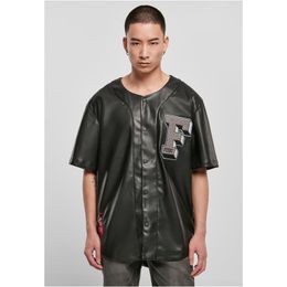Fubu Langarmhemd &raquo;Herren College Leather Baseball Jersey&laquo; 1 Stk. black/lightblue XS - US-Gr&ouml;&szlig;en US-Gr&ouml;&szlig;en XS Kurz&auml;rmelige Hemden f&uuml;r Freizeit und B&uuml;ro