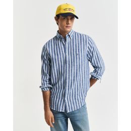Gant Langarmhemd &raquo;REG COTTON/LINEN STRIPED SHIRT&laquo; Streifen, luftig, Leinen RICH BLUE L - N-Gr N-Gr L Gestreiftes Hemd von Gant