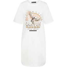 CLOUD 5IVE Langarmshirt »T-Shirt Kleid mit Adler Print und Rundhals«, 1 Stk. white L L Vielseitige Kombinationsmöglichkeiten