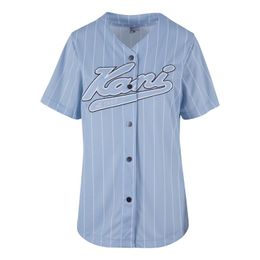 Karl Kani Langarmhemd &raquo;Damen KW233-035-2 KK Varsity Pinstripe Baseball Shirt&laquo; 1 Stk. light blue/white L - US-Gr&ouml;&szlig;en US-Gr&ouml;&szlig;en L KOMFORT OHNE...