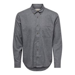 Only & Sons Only & Sons Herren ONLY & SONS Langarmhemd &raquo;ONSJUPITER REG FIT LS SHIRT NOOS&laquo; mit Button Down Kragen L, N-Gr