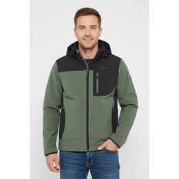 CMP Herren CMP Softshelljacke 1 Stk. tlg. mit Kapuze Wasserabweisend & Winddicht & Atmungsaktiv gr&uuml;n 46