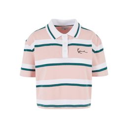Karl Kani Kurzarmhemd &raquo;Damen KKWQ22129RSE Small Signature Stripe Polo&laquo; 1 Stk. rose/white/green L - US-Gr&ouml;&szlig;en US-Gr&ouml;&szlig;en L SCHICK: Ein Hauch von...