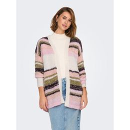 Only Longstrickjacke &raquo;ONLALYSSA L/S LIFE CARDIGAN CC KNT&laquo; Whitecap Gray Stripes:Golden Spice/Syra/Papaya/Fairy Tale M (38) M (38) Gestrickter...