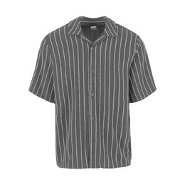 Urban Classics Langarmhemd &raquo;Striped Crinkle Resort Shirt&laquo; 1 Stk. black/offwhite M - US-Gr&ouml;&szlig;en US-Gr&ouml;&szlig;en M Elegante Blusen fuer Business und Freizeit