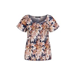 CLOUD 5IVE Klassische Bluse &raquo;Peplum Sch&ouml;&szlig;chen Top mit Floralem Print&laquo; navy XXL XXL Vielseitige Kombinationsm&ouml;glichkeiten