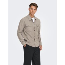 Only & Sons Only & Sons Damen ONLY & SONS Langarmhemd &raquo;ONSMARK BRUSHED 0353 OVERSHIRT&laquo; M, N-Gr