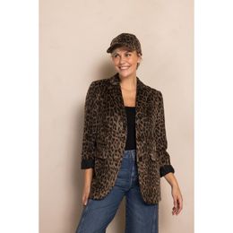 Zhrill Jackenblazer &raquo;ZHELLIE&laquo; Fake Fur, mit Animal-Leo-Print schwarz braun leo XXL XXL KuscheligerDamen-Blazer von Zhrill