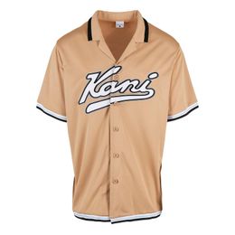 Karl Kani Herren Langarmhemd &raquo; Herren KM214-018-1 Varsity Baseball Shirt sand&laquo; 1 Stk. XL, US-Gr&ouml;&szlig;en