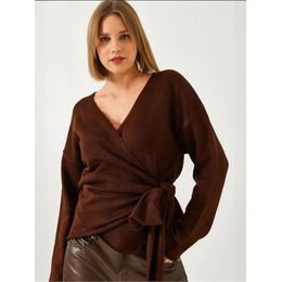 Bianco Lucci Sweater female Brown size S/L