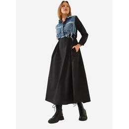 Bianco Lucci Kleid Damen Gr&ouml;&szlig;e 36 blue denim / schwarz Winterkleid