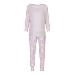 Mey Pyjama 'Pretty Dots' Damen Gr&ouml;&szlig;e S rosa / wei&szlig; Winterkleid