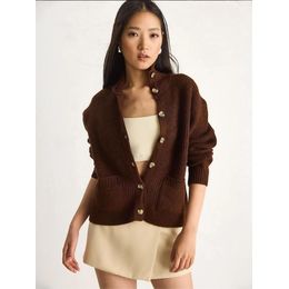 Bianco Lucci Knit Cardigan female Brown size S/L