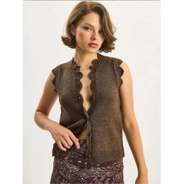 Bianco Lucci Knitted Vest female Brown size S/L