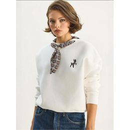 Bianco Lucci Sweatshirt female White size M