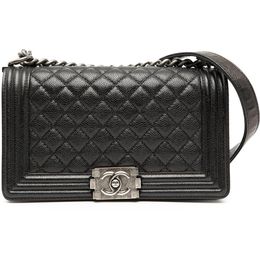 Chanel Hobo Bags - Old Medium Quilted Caviar Boy Flap - Gr. unisize - in Schwarz - f&uuml;r Damen
