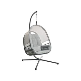 Beliani Hängesessel ALVIANO in Grau - (W) 98 x (H) 196 x (L) 136 cm | Gr.: onesize