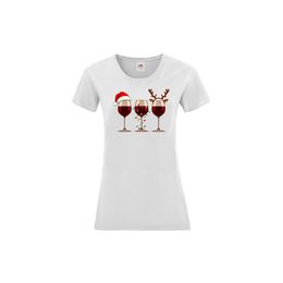 PAULGOS Damen T-Shirt, Die Weinfrauen in Weiss | Gr.: XS