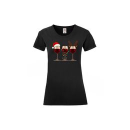 PAULGOS Damen T-Shirt, Die Weinfrauen in Schwarz | Gr.: XS
