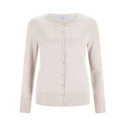 CASH-MERE.CH Cardigan Rundhals in Weiss | Gr.: M